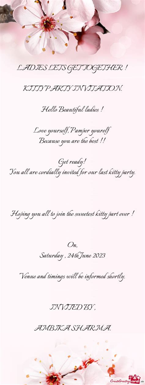 Ladies Lets Get Together Free Cards