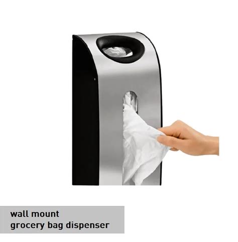 Simplehuman Wall Mount Grocery Bag Dispenser Brushed Stainless Steel