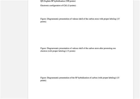 Solved 2 Explain SP Hybridization 100 Points Electronic Chegg