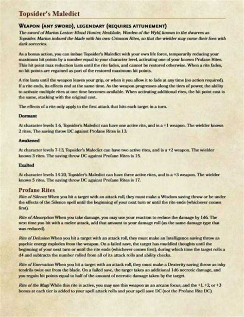 Matt Colville Blood Hunter Dungeons And Dragons Classes D D Items