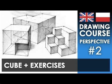 Drawing tutorial Cube Kurs rysunku Sześcian S01E02 ENG PL Drawing tutorial 3d drawing