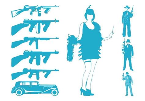 Guns And Gangsters Silhouettes Ai Vector Uidownload