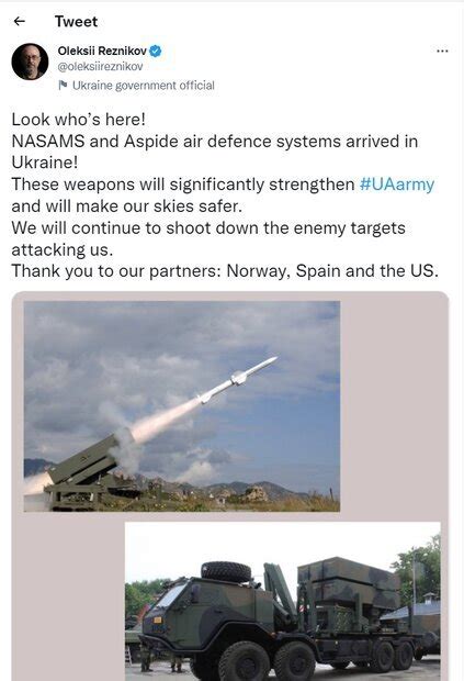 Ukraine Receives Nasmas Aspide Air Defense Systems Mehr News Agency