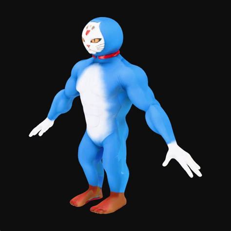 Doraemon Muscle Transformation With Scary Face Download Free 3d