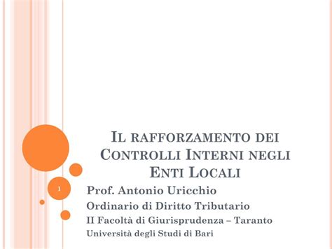 PPT Il Rafforzamento Dei Controlli Interni Negli Enti Locali