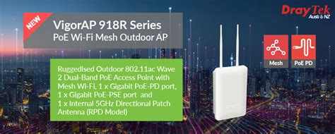 New Draytek Ruggedised Outdoor Poe Wi Fi Mesh Access Point Vigorap 918r Series I Lan Technology