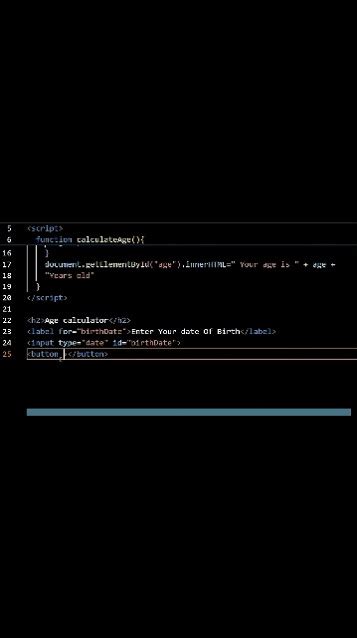 age calculator using javascript shorts age js javascript