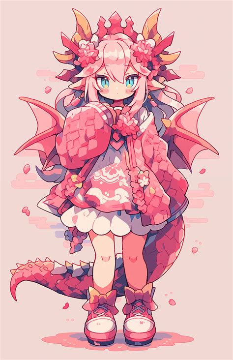 The Pink Dragon Girl By Tuwalg On Deviantart