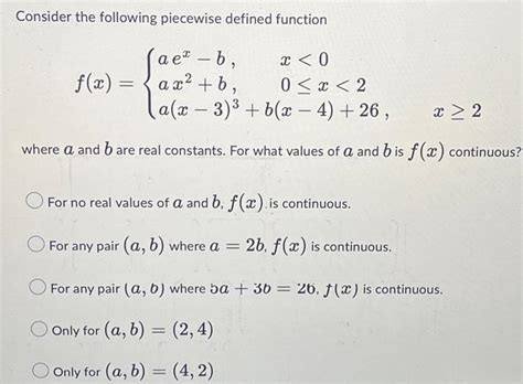 Solved Consider The Following Piecewise Defined Function