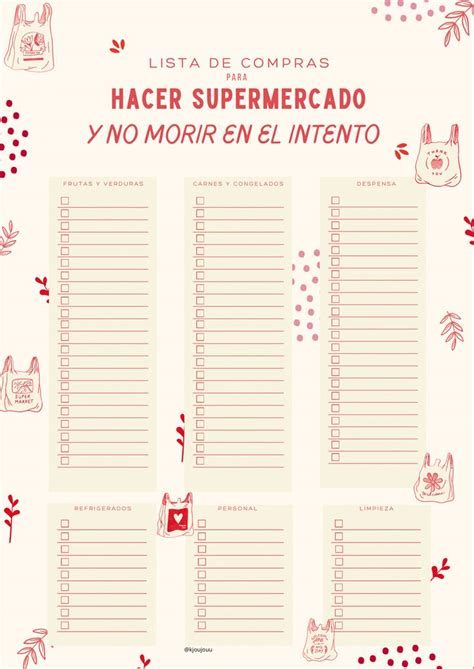 Listas de súper list supermarket Listas de supermercado Lista de