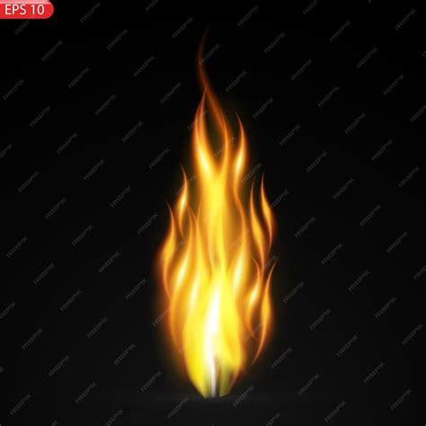 Premium Vector Translucent Fire Flames And Sparks With Horizontal