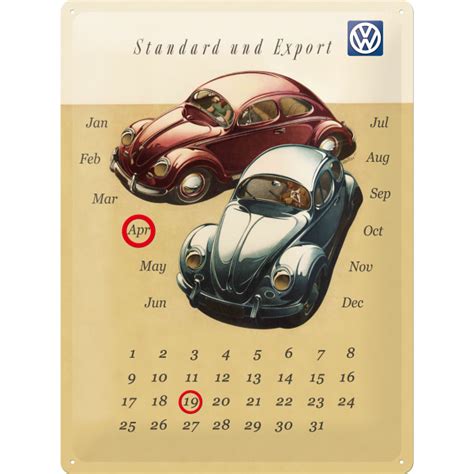 Original VW Beetle Käfer Duo Blechschild Kalender x cm kaufen