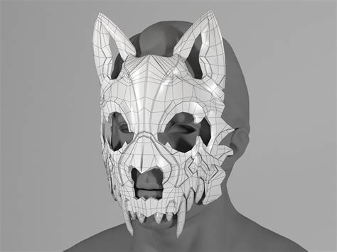 3d Model Bone Mask Vr Ar Low Poly Cgtrader