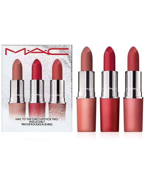 최신제품 3종 립 Mac 맥 홀리데이 3개 립스틱 립 크리스마스 생일 선물 세트 Hail To The Chic 상품 상세