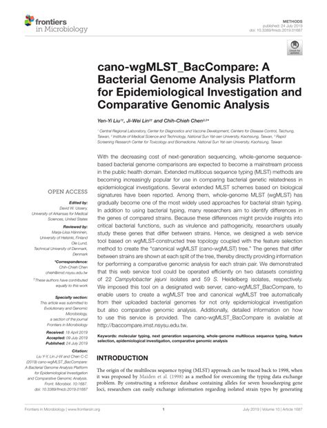 Pdf Cano Wgmlstbaccompare A Bacterial Genome Analysis Platform For