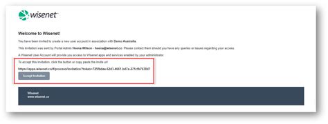 Wisenet How To Accept The Wisenetl Invitation Email Received Wisenet