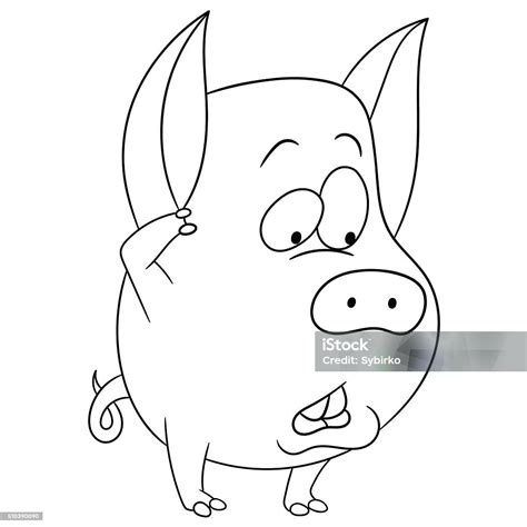 Niedlich Comicschwein Stock Vektor Art Und Mehr Bilder Von Agrarbetrieb