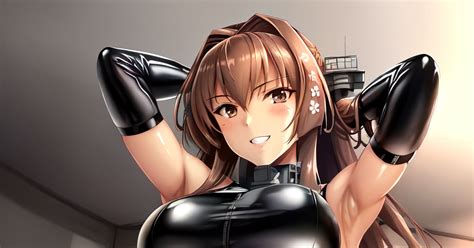 大和 えっちなボンデージを着た大和女王様の腋見せ挑発 Holaraai 紫苑🌠aiイラストのイラスト Pixiv