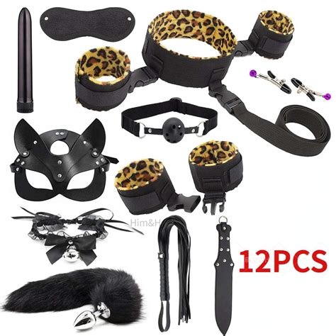 Adult Handcuffs Ball Whip Kit Bondage Set Couple SM Sex Toys For Women Adult Games Sex Shop