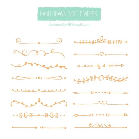 손으로 그린 황금 장신구 세트 무료 벡터