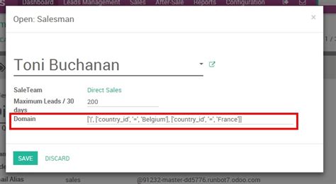 Automate Lead Assignation To Specific Sales Teams Or Salespeople — Odoo Business 0 1 Documentation