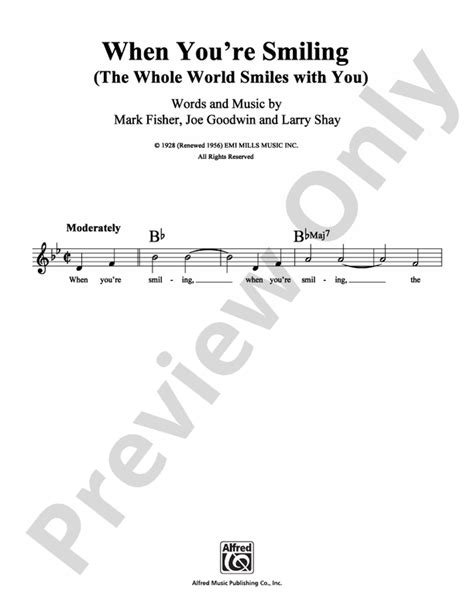 When Youre Smiling The Whole World Smiles With You Lead Sheet