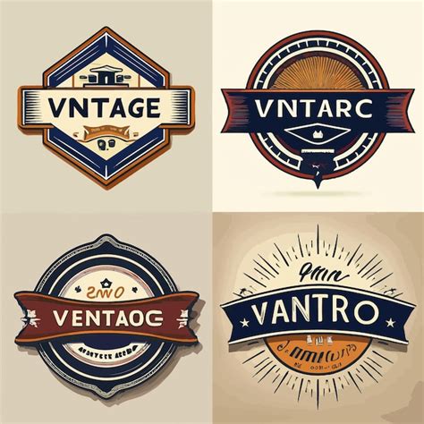 Vintage Retro Logos Vector Flat Premium Ai Generated Vector