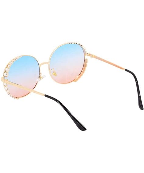 Round Vintage Sunglasses Rhinestone Decoration Sun Glasses For Women