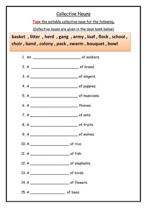 Collective Nouns 1 Worksheet Live Worksheets Worksheets Library