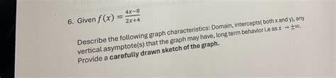 solved given f x 4x 82x 4describe the following graph