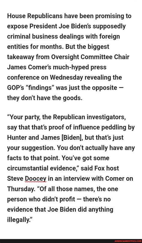 House Republicans Have Been Promising To Expose President Joe Biden S