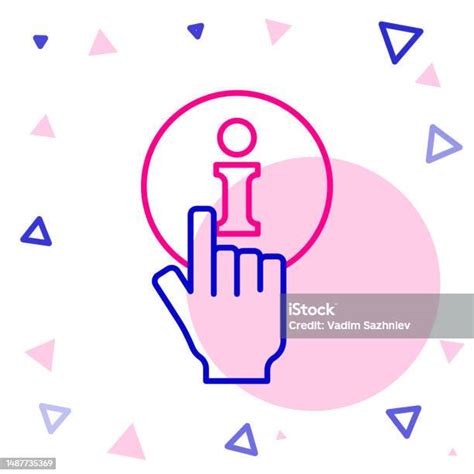 흰색 배경에서 격리된 라인 정보 아이콘입니다 다채로운 개요 개념 벡터 개념에 대한 스톡 벡터 아트 및 기타 이미지 개념
