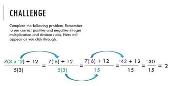 Interactive PowerPoint Multiplying And Dividing Positive And Negative Integers