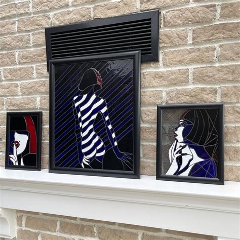 Stained Glass Naked Woman Modern Glass Art Panel Naked Girl Etsy Hong