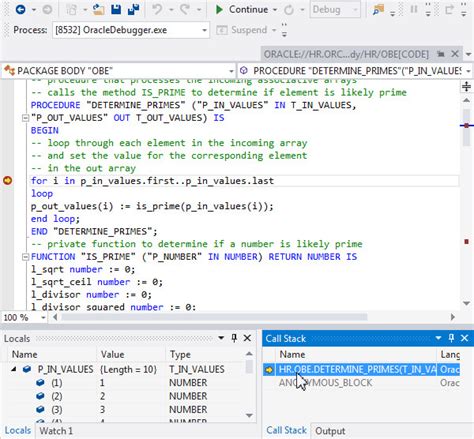 Debugging Oracle PL SQL From Visual Studio