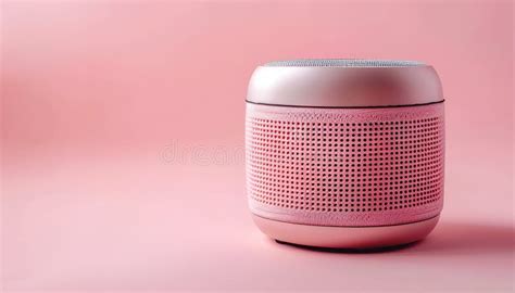 One Portable Bluetooth Speaker On Pink Background Audio Equipment Stock Image Image Of
