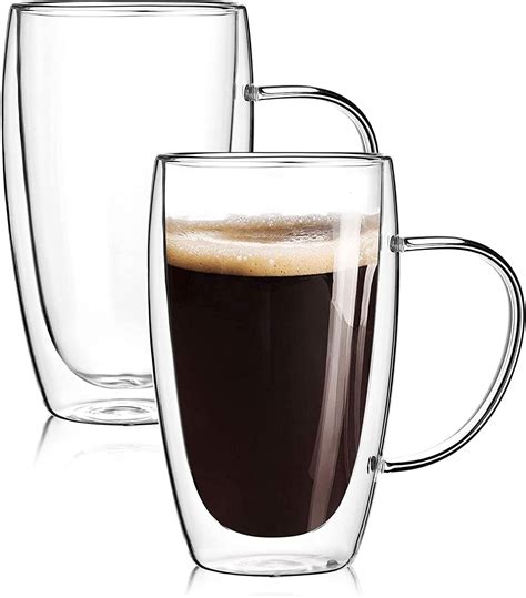 2 Pack 15 Oz Double Walled Glass Coffee Mugs With Handlelarge
