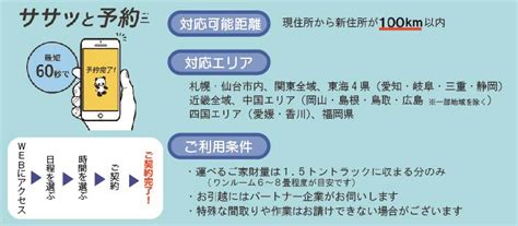 サカイ引越、ウェブ予約サービス「ササッと予約」の対象を100kmに拡大｜ニュース｜ye Live
