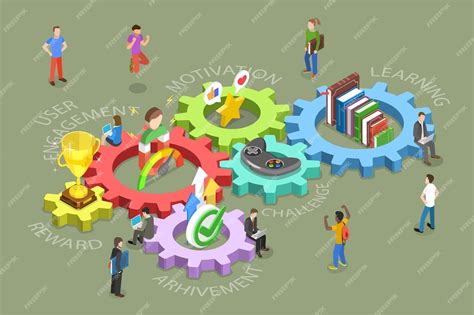 3d 이소메트릭 플래트 터 게임화의 개념적 일러스트레이션 프리미엄 벡터