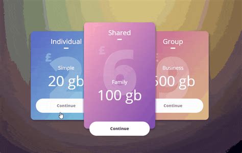 beautiful gradient pricing table css3 transition