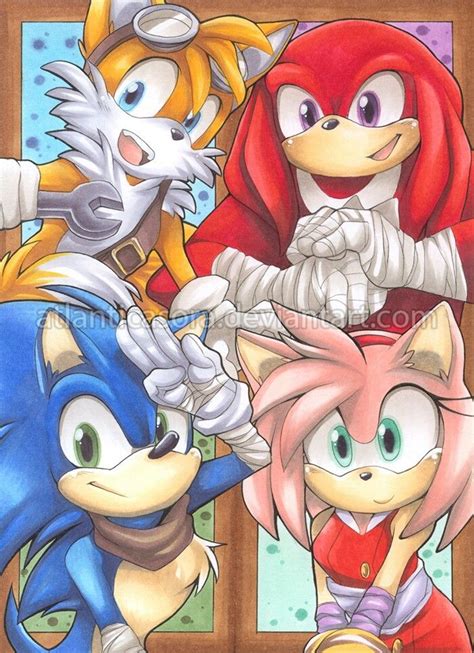 Sonic Tails Amy And Knuckles Sonic The Hedgehog Sonic Sonic And
