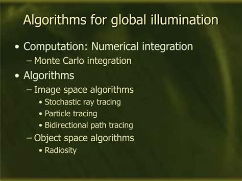 Ppt On Robust Monte Carlo Algorithms For Multi Pass Global Illumination Powerpoint