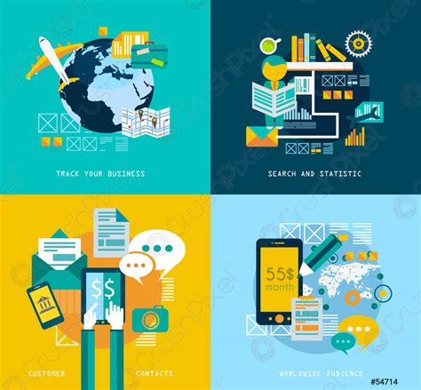 Flat Style Ui Icons For Infographics Stock Vector 54714 Crushpixel