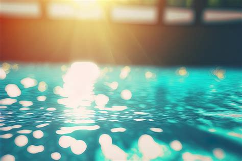 Premium Photo Sunlight Blurs The Water Of A Swimming Pool In This Backdrop