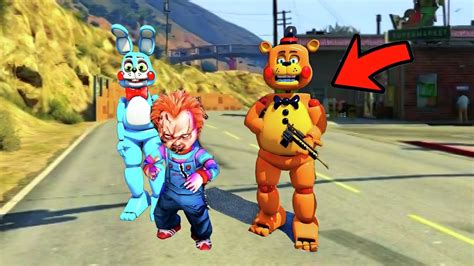 АНИМАТРОНИКИ НАШЛИ ЧАКИ 5 НОЧЕЙ У ФРЕДДИ Fnaf Gta 5 ВИДЕО Youtube