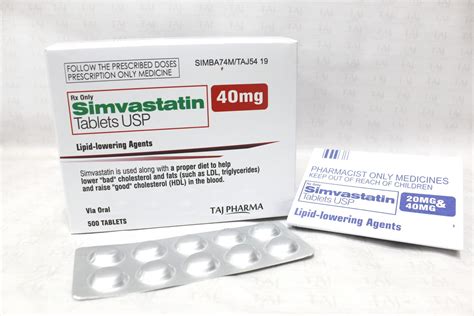 Simvastatin Tablets IP 40mg Taj Pharma Taj Pharma India