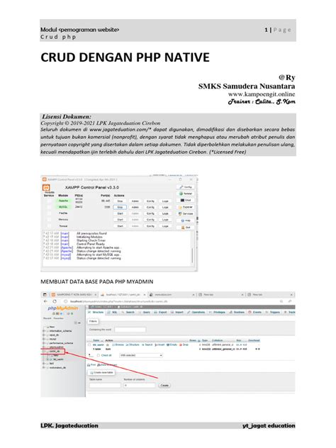 crud dengan php native pdf