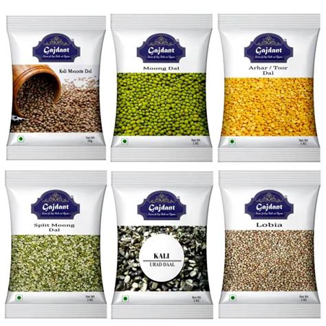 Gajdant Kali Masoor Dal 1kg Sabut Moong Dal 1kg Arhar Dal 1kg