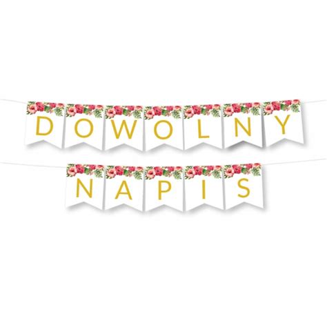 BANER Girlanda dowolny napis tropki MAX ZNAKÓW Allegro pl