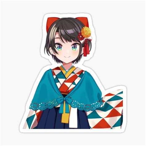Oozora Subaru Cute Vtuber Sticker By Mahdi Redbubble